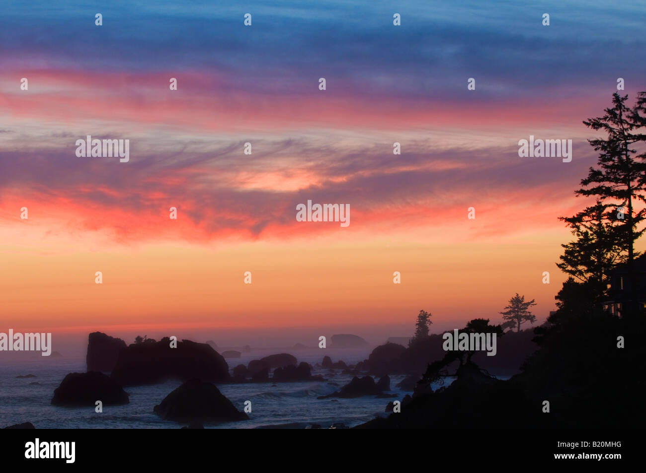 Sunset along the coast in Crescent City California Stock Photo - Alamy