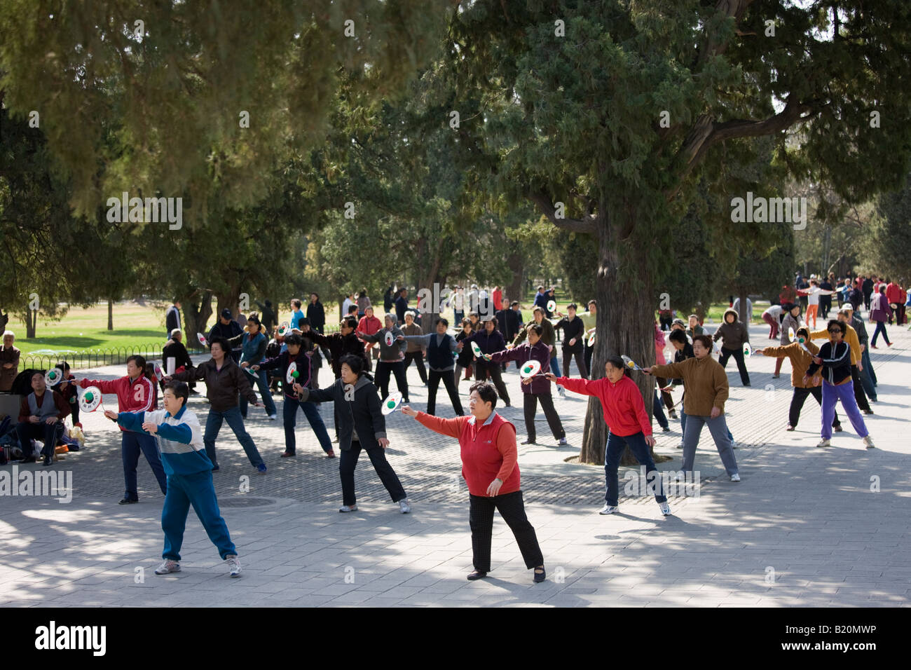 Tai chi with bat and ball in park of the Temple of Heaven Beijing China ...