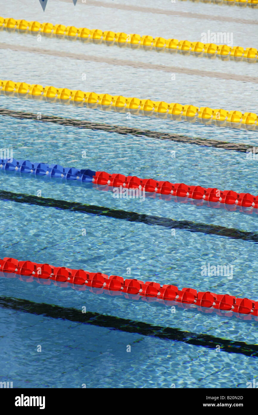 empty olympic size swimming pool with lanes Stock Photo - Alamy