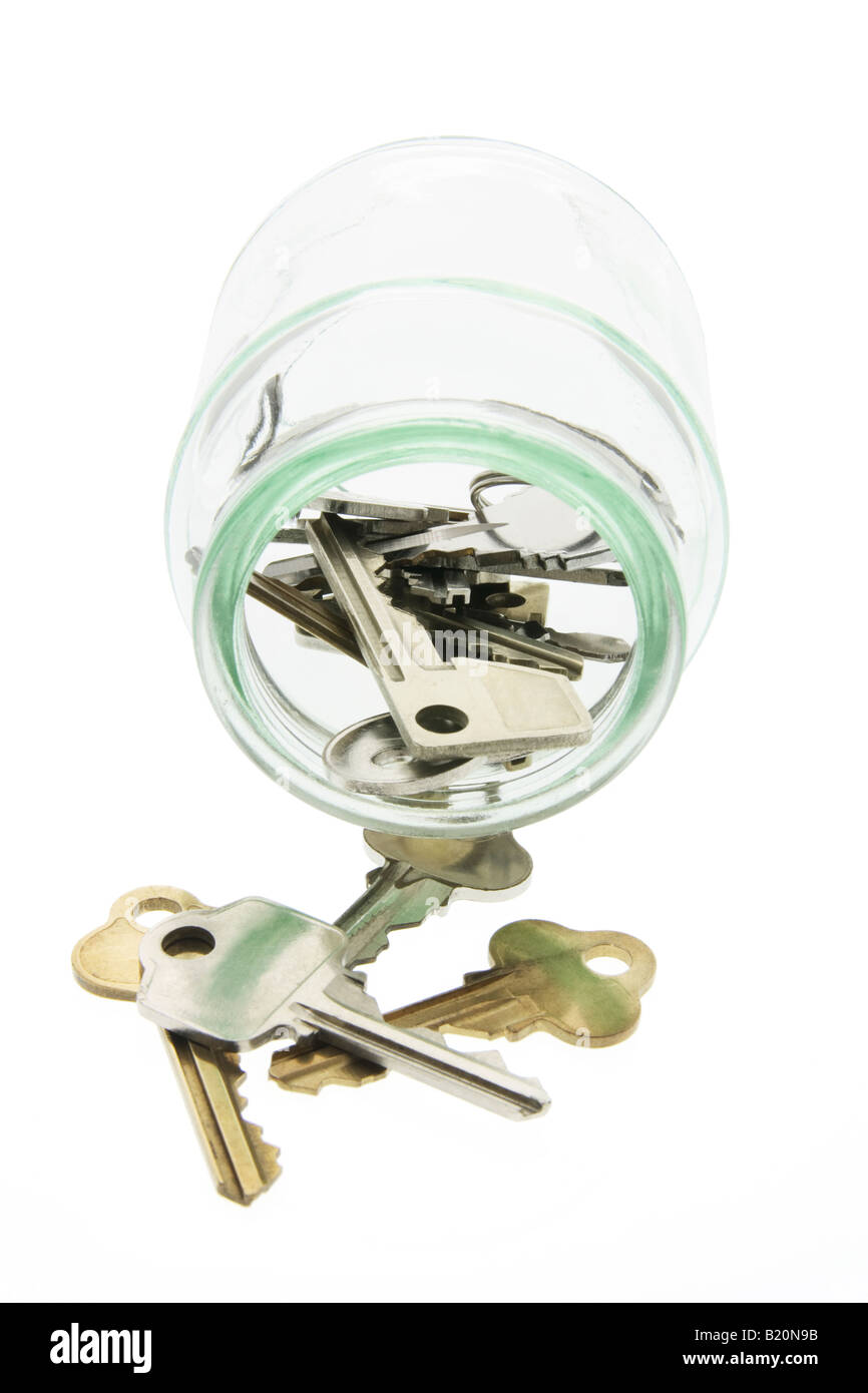 Keys in Glass Jar Stock Photo - Alamy