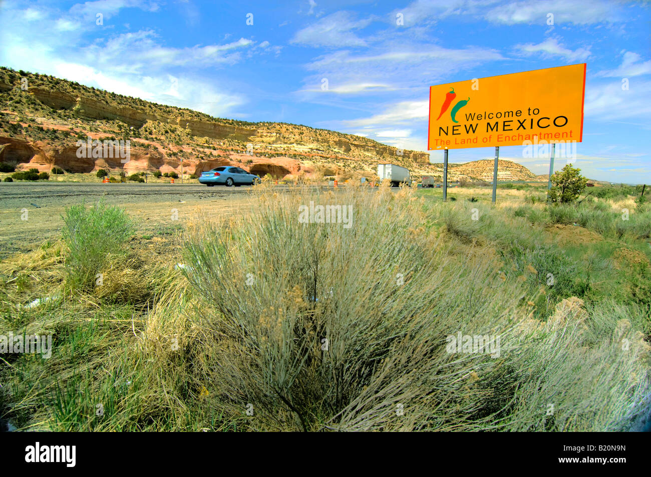 Welcome to New Mexico state sign Stock Photo - Alamy