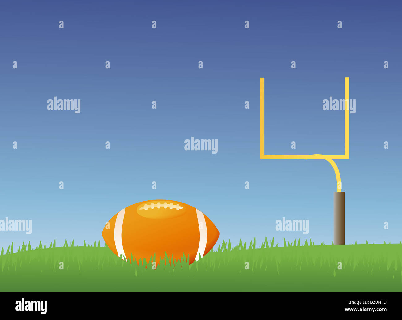 American style football field with a football in it Stock Photo - Alamy
