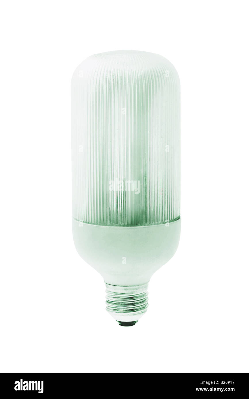 Energy saving light bulb on white background Stock Photo - Alamy