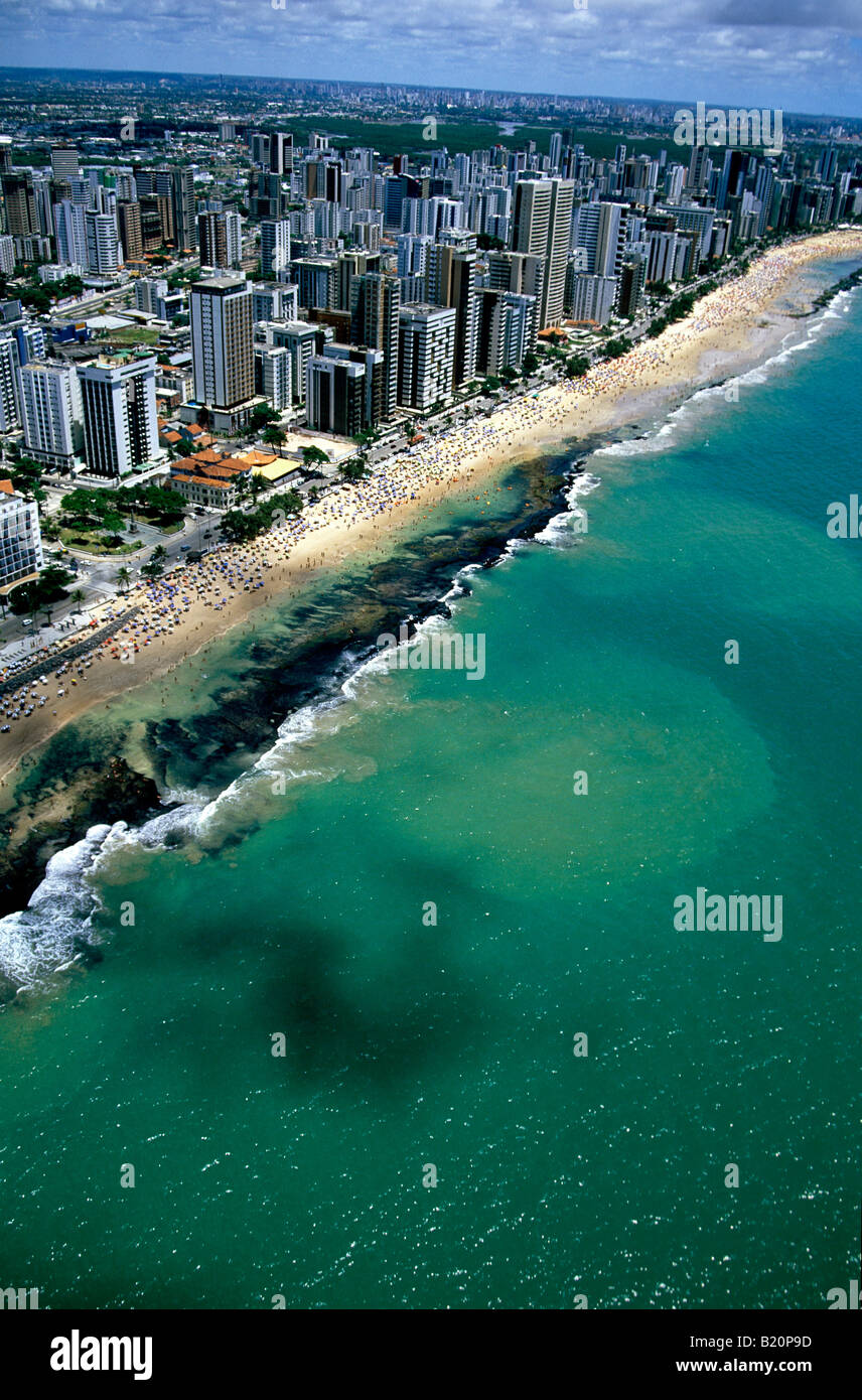 Aerial view of Boa Viagem Beach Recife Pernambuco Brazil Stock Photo ...