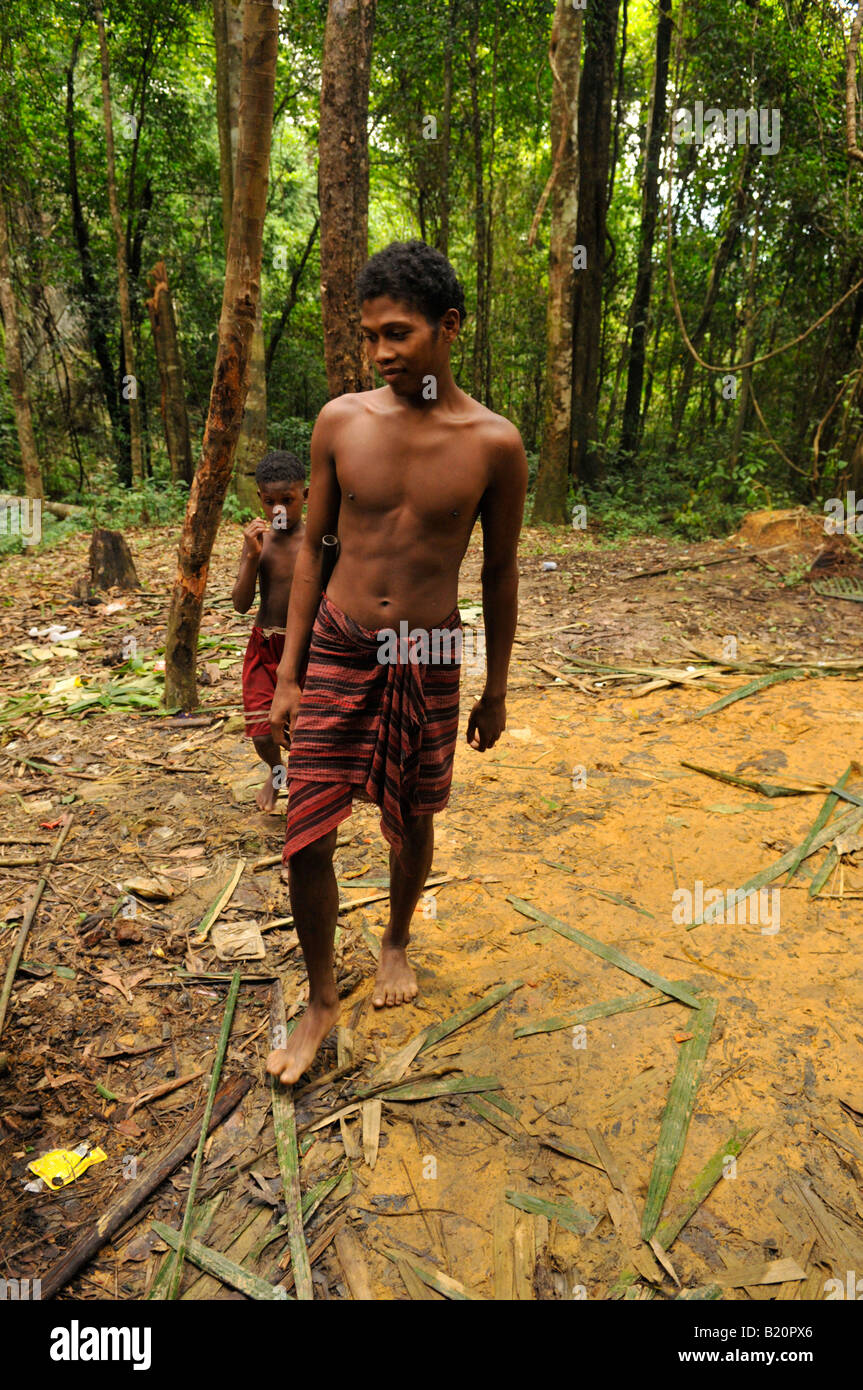 sakai hilltribe, outside kuanmaidum village, palian district, trang ...