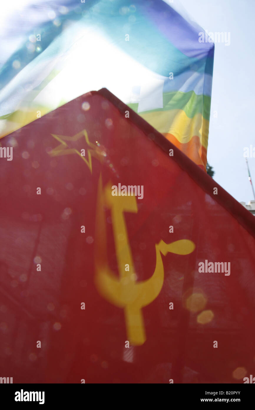 communist soviet union flag at political rally Stock Photo - Alamy