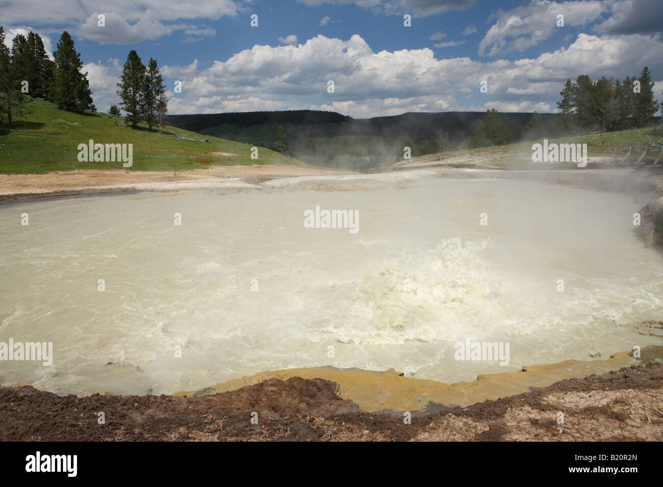 Churning cauldron Mud Volcano Area Yellowstone National Park Stock ...