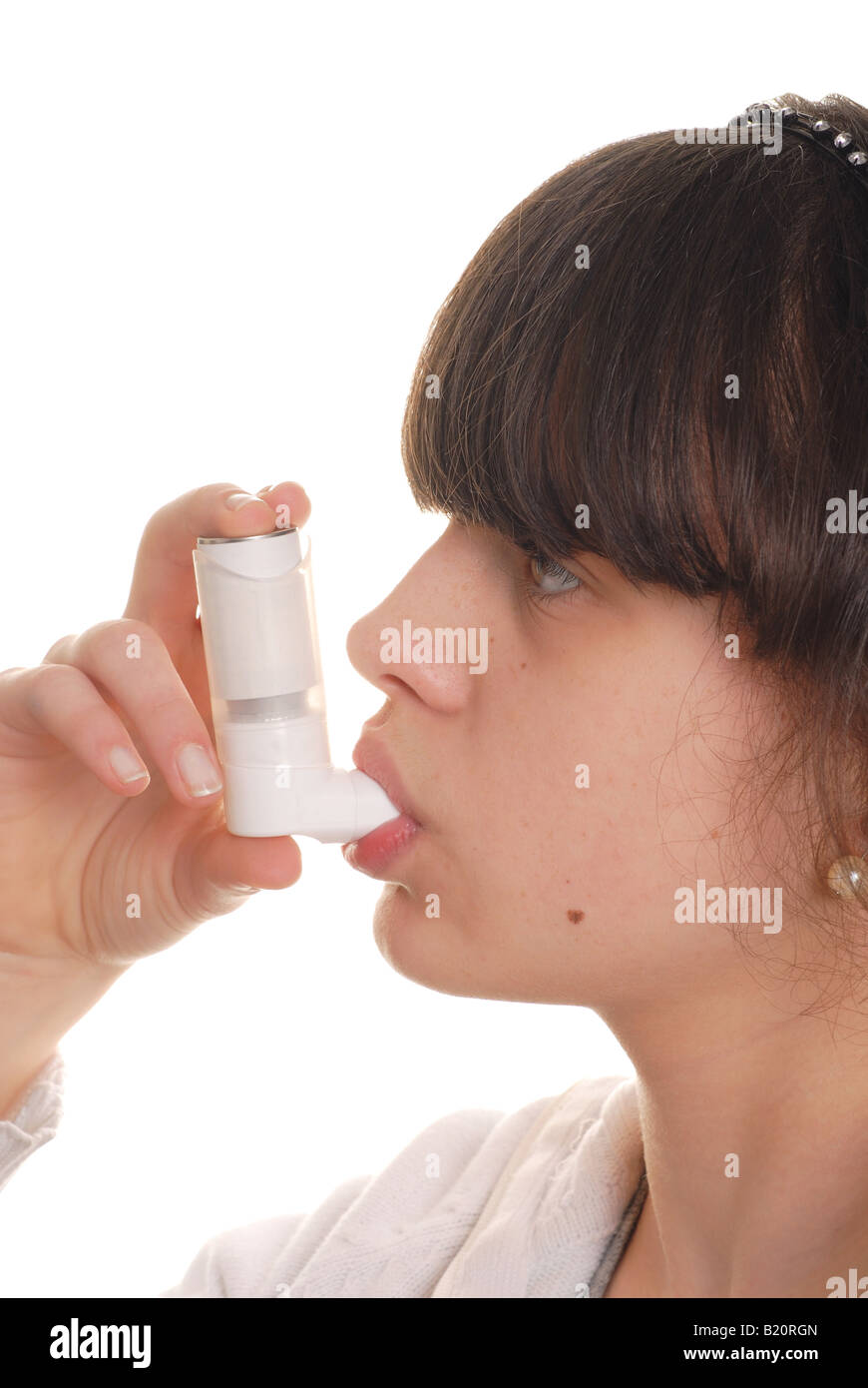 Girl with Inhaler Stock Photo - Alamy
