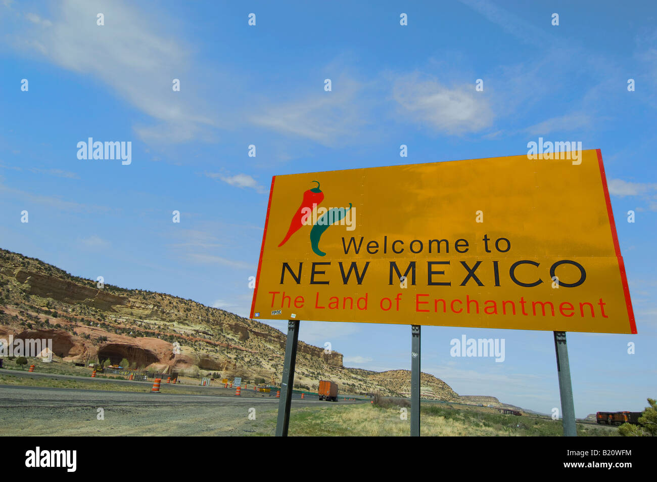 Welcome to New Mexico state sign Stock Photo - Alamy