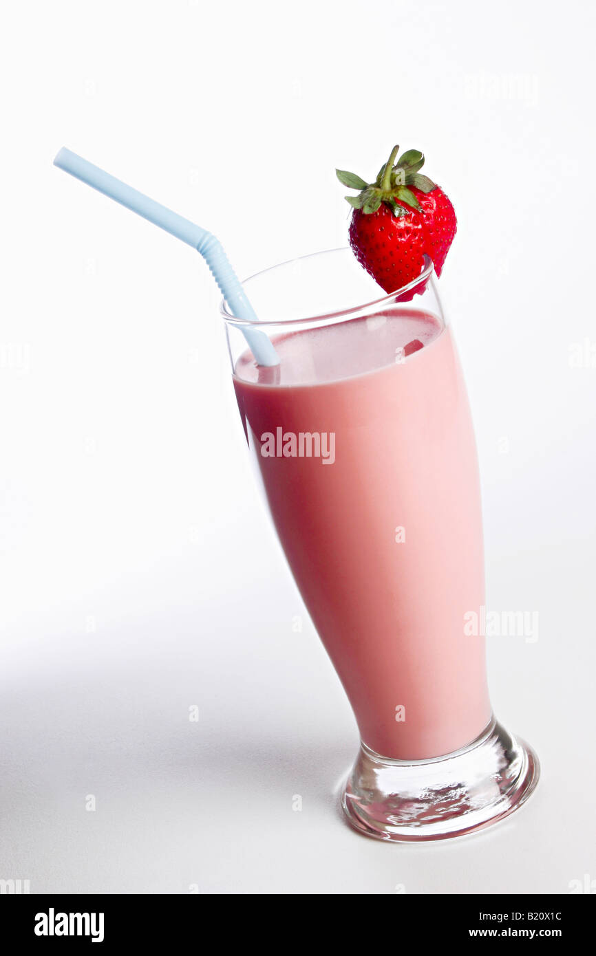 Closeup of a Strawberry Milkshake Stock Photo - Alamy