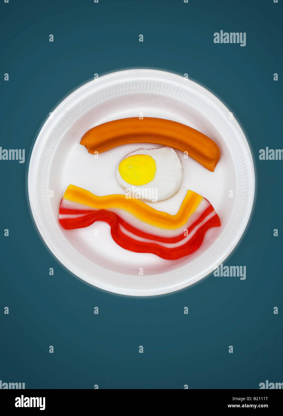 Traditional English breakfast in sweet candy form Stock Photo - Alamy