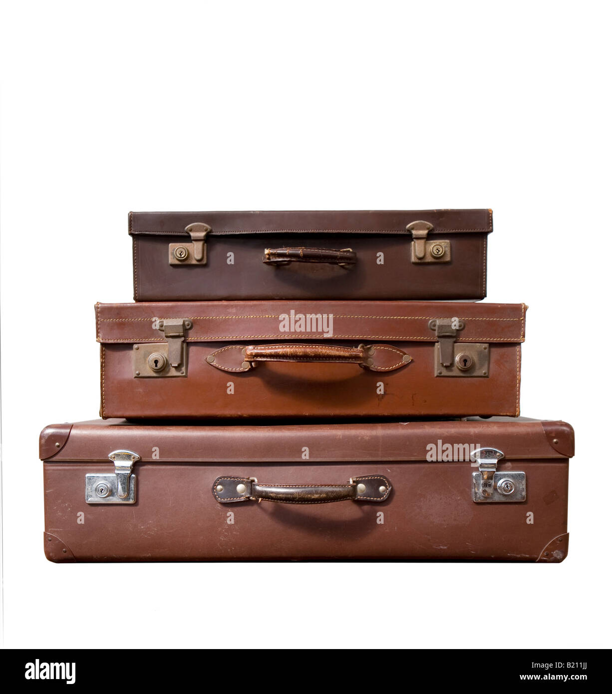 Old brown leather cases hi-res stock photography and images - Alamy