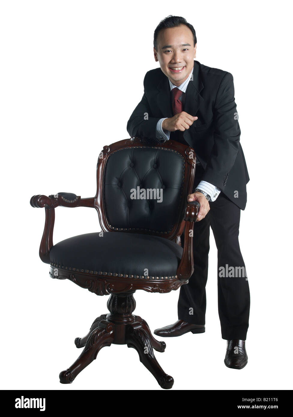 Male Manager Behind His Chair Stock Photo - Alamy