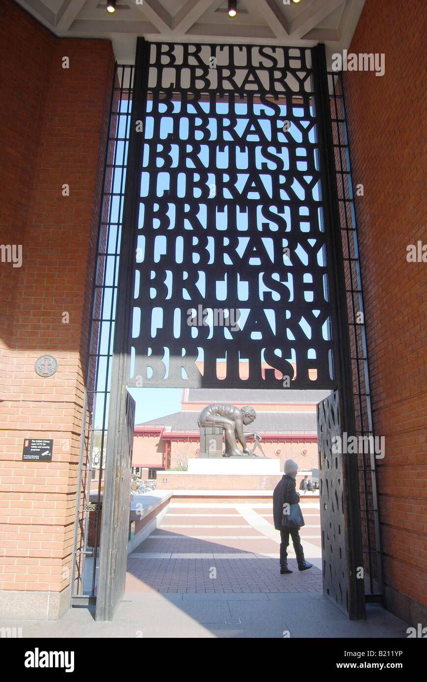 Entrance British Library Eduardo Paolozzi Isaac Newton Stock Photo - Alamy