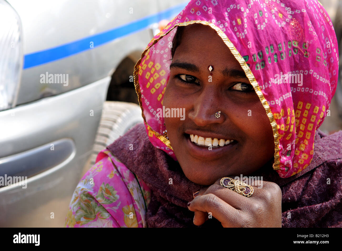 An Indian beauty smiling Stock Photo - Alamy