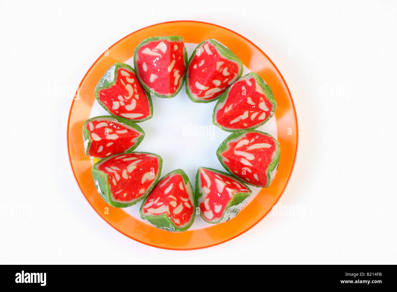 Closeup of decorated indian sweets (Khawa Stock Photo - Alamy