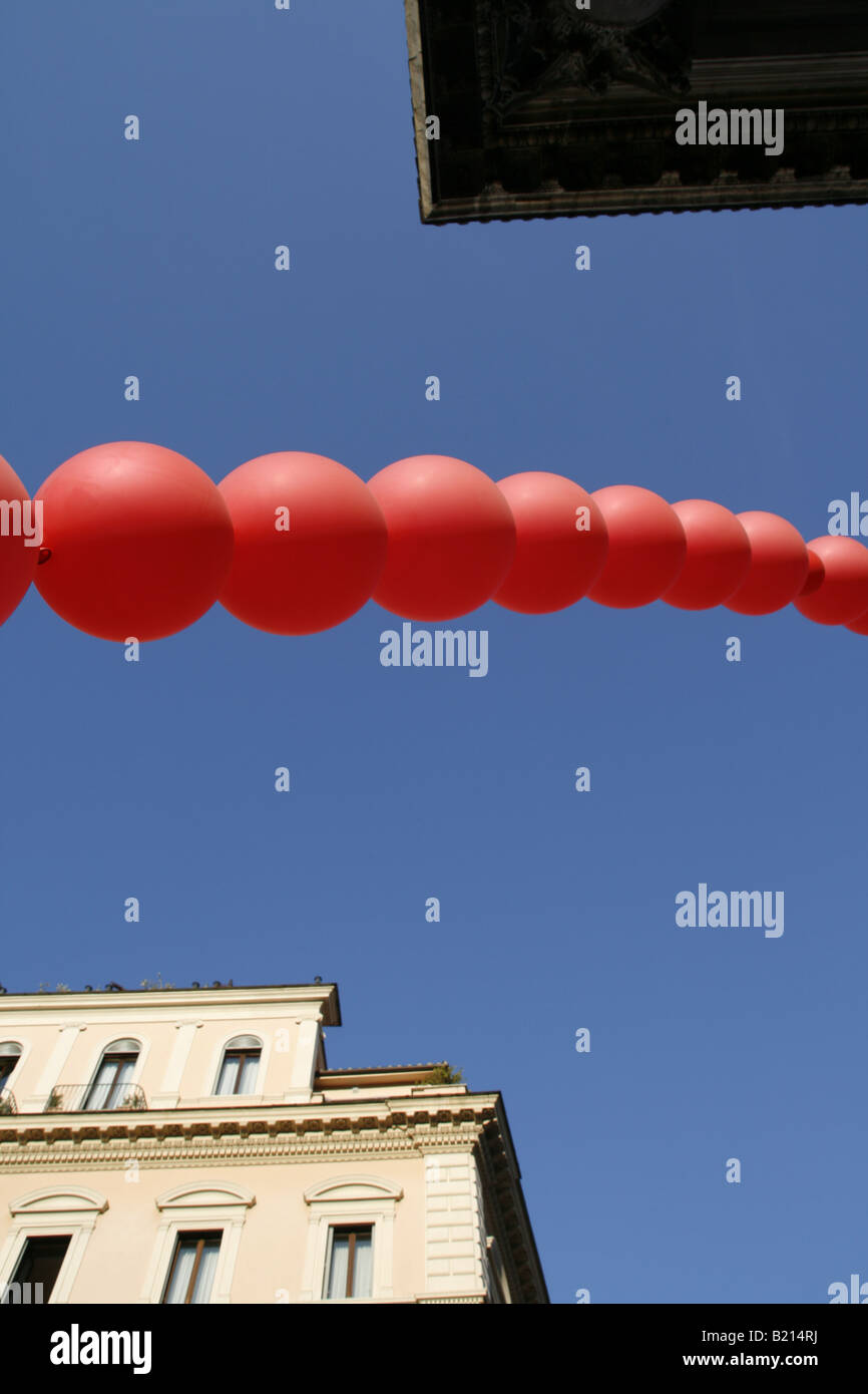long line of balloons at event in rome italy Stock Photo - Alamy