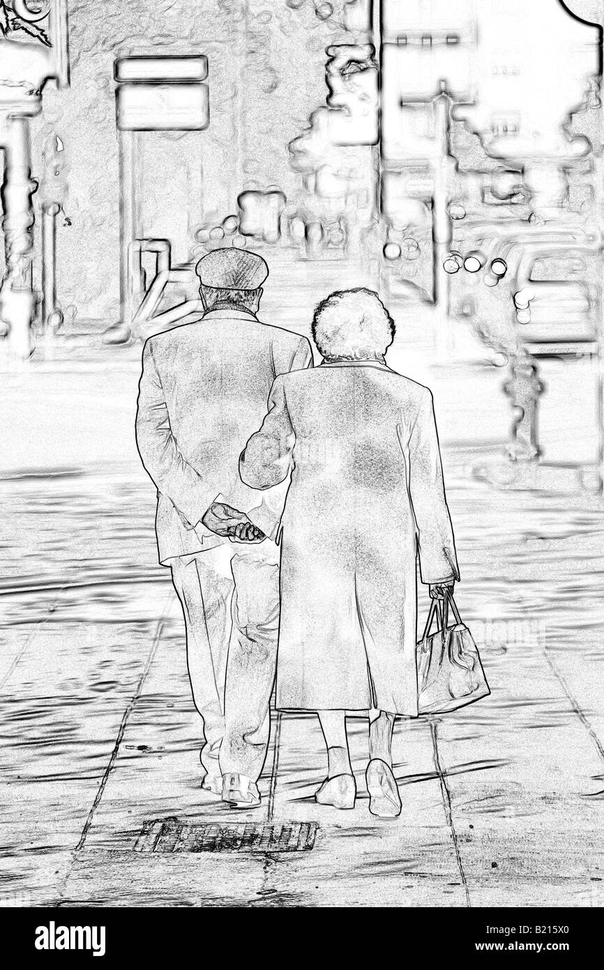 Man walking to woman Black and White Stock Photos & Images - Alamy