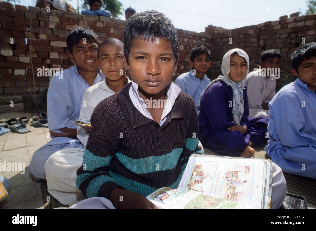 Children in rural Punjab Pakistan attend an open air classroom Stock ...