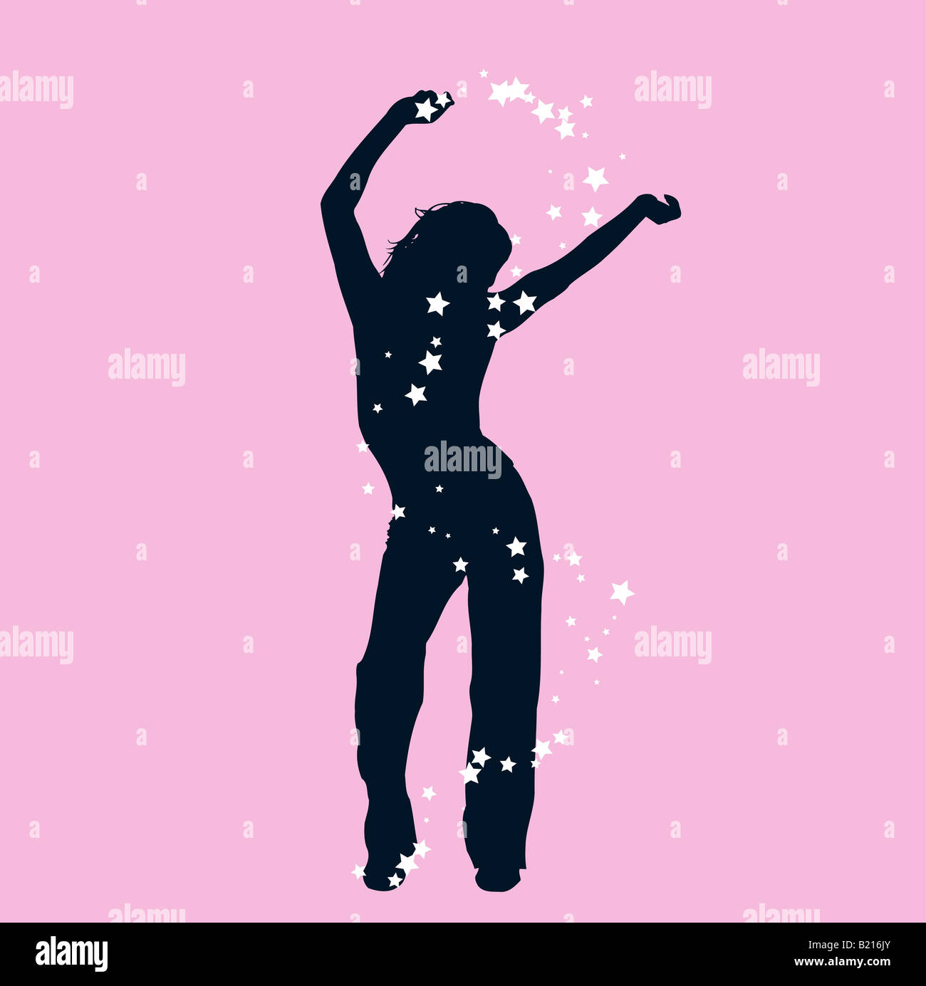 Silhouette of a female dancing Stock Photo - Alamy