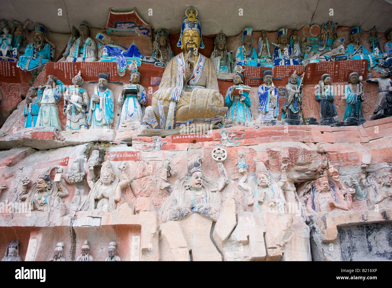 Dazu rock carvings reliious scene at Mount Baoding Chongqing China ...