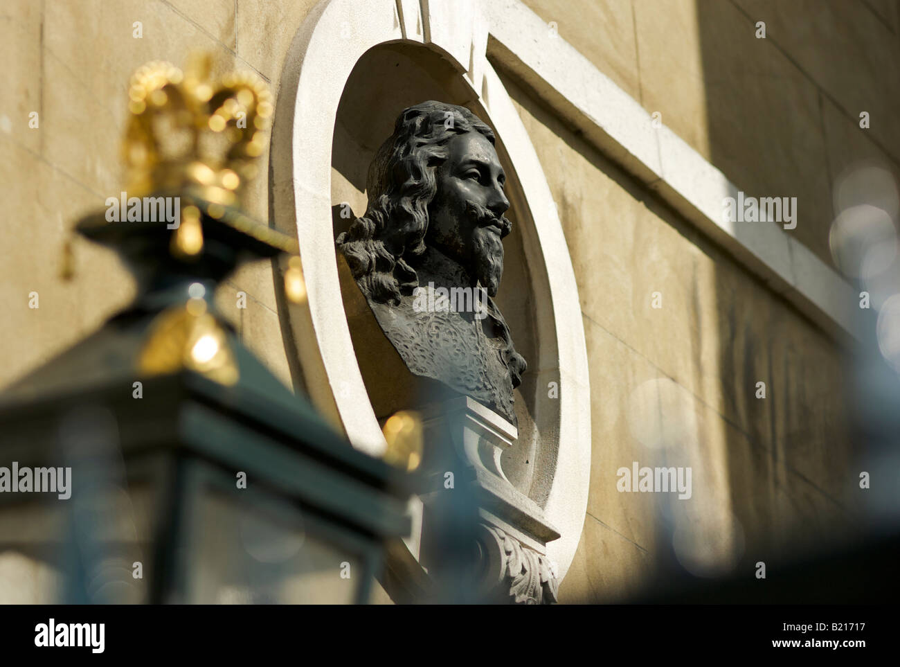 Bust of King Charles I set in the wall of the Banqueting House in ...