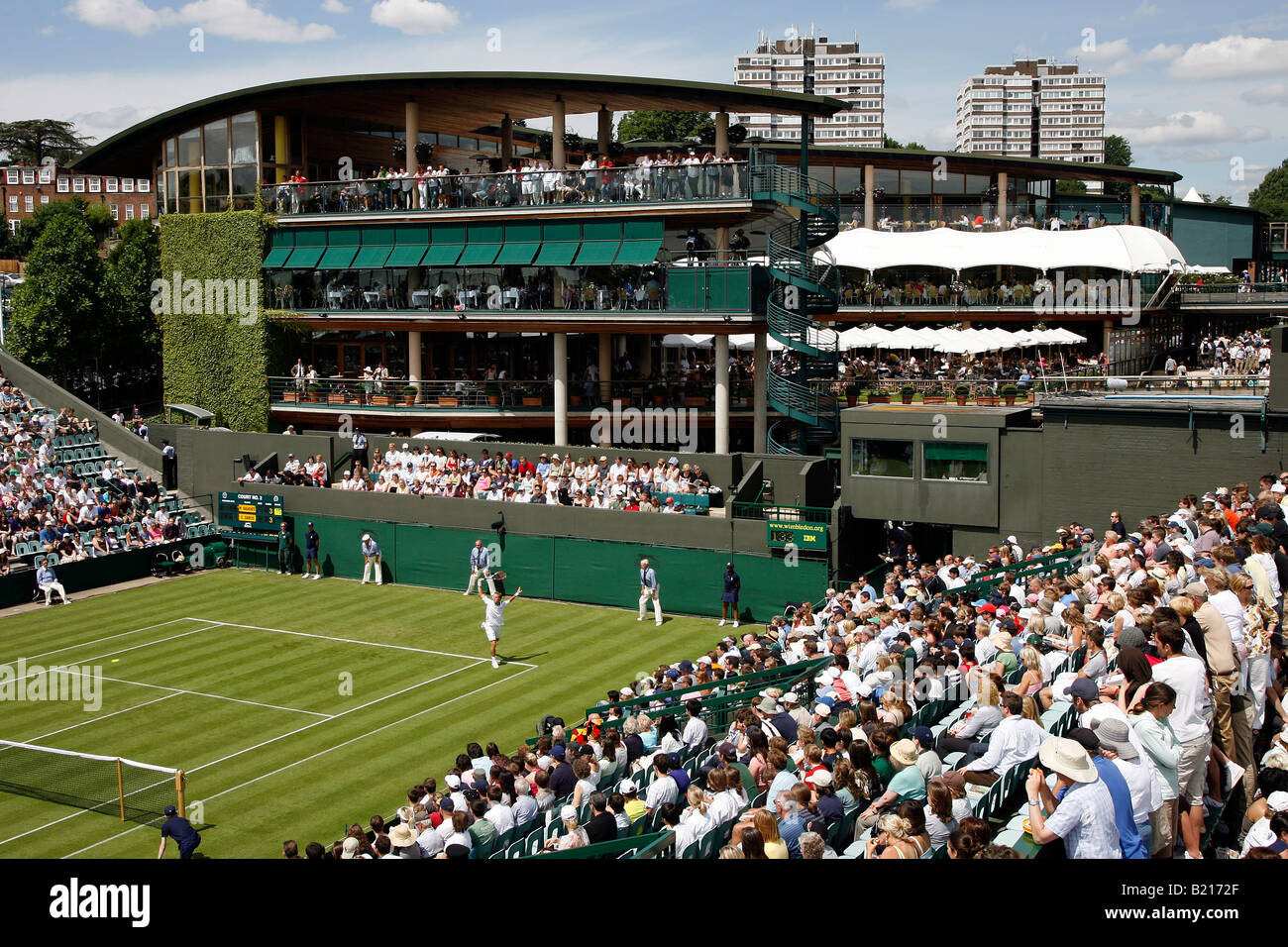 View of court 2 and the Millennium Building during play at the ...