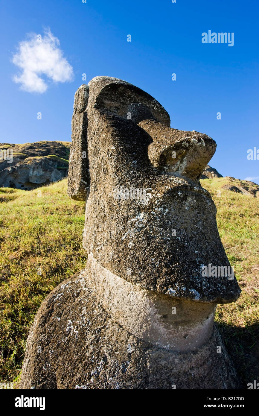 South America Chile Rapa Nui Easter Island giant monolithic stone Maoi ...
