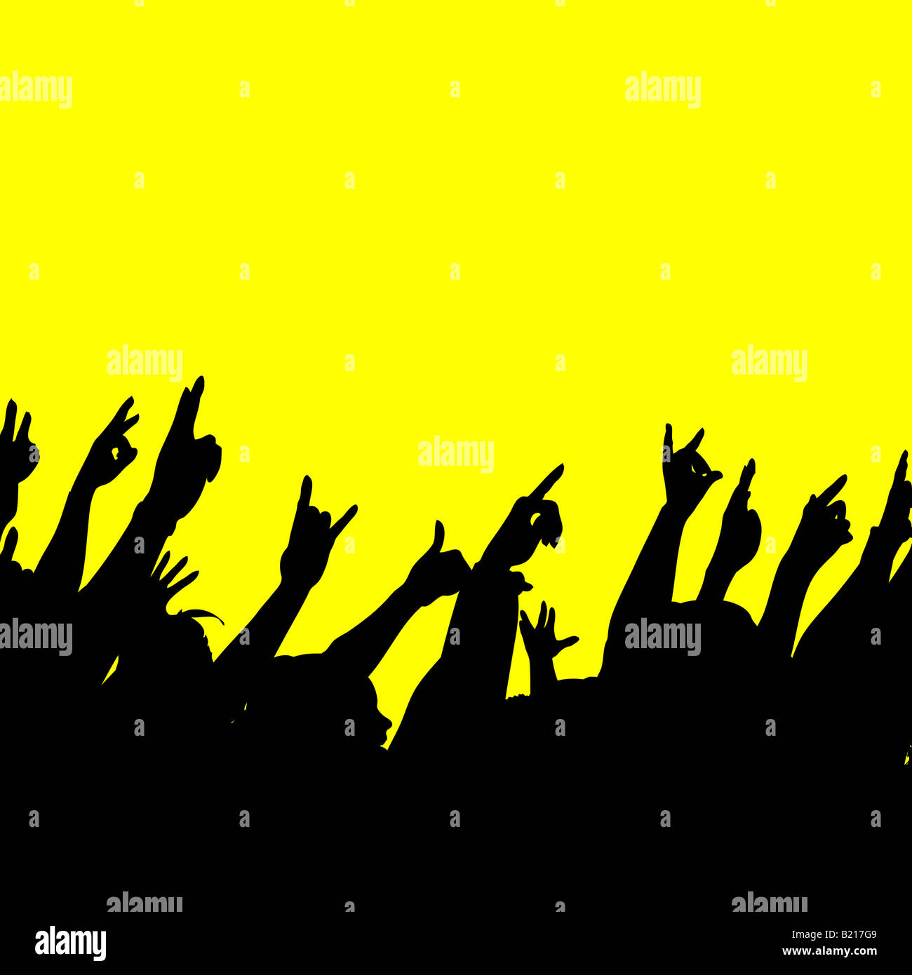 Silhouette of an excited crowd Stock Photo - Alamy