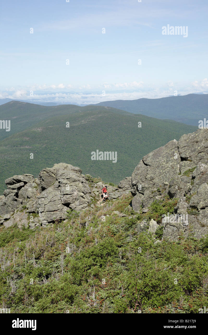 Hikers climb Caps Ridge Trail during the summer months Located in the ...