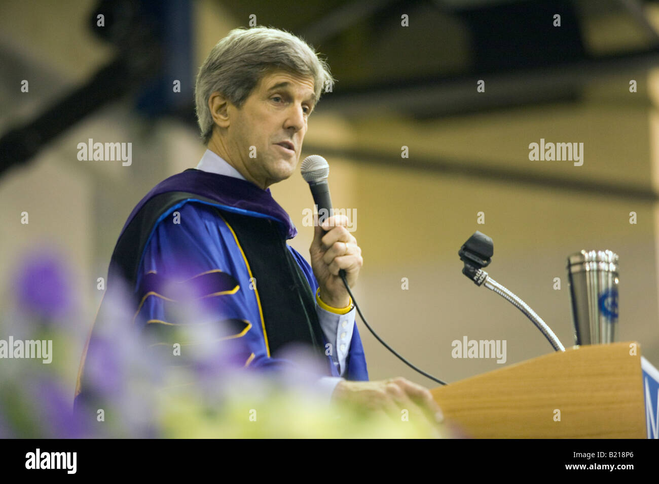 US Senator John Kerry at Mass College of Liberal Arts in North Adams MA ...