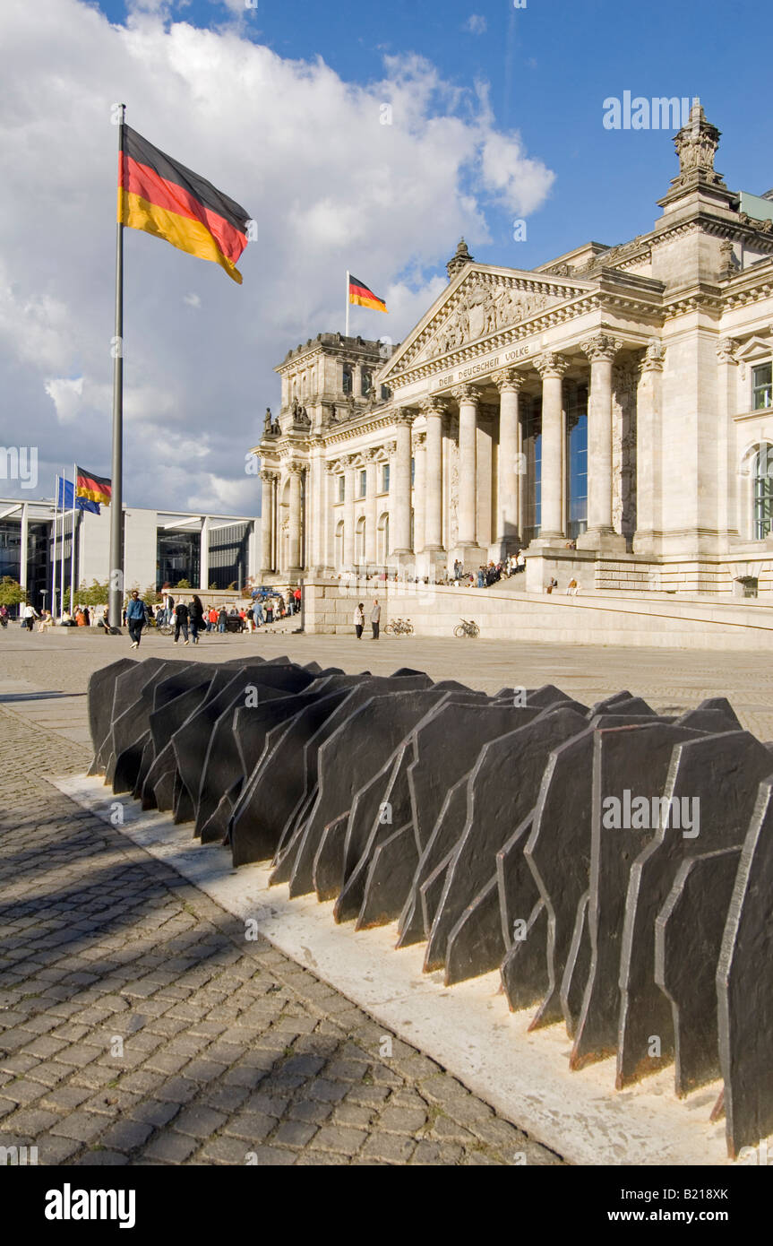 A wide angle view of the Reichstag (German Parliment Building) and ...