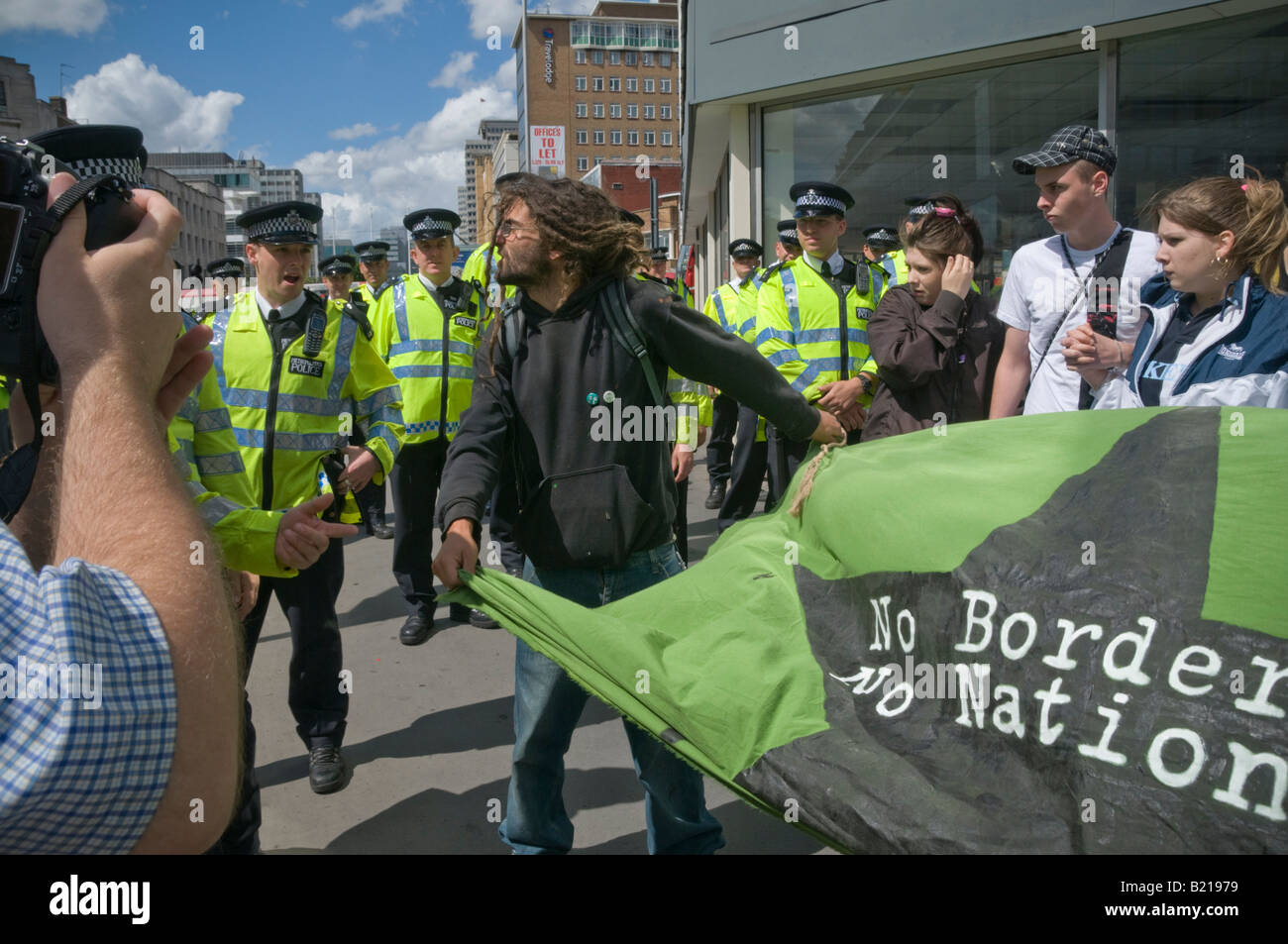 London Fete Against the G8 No Borders protest in Croydon visits offices ...