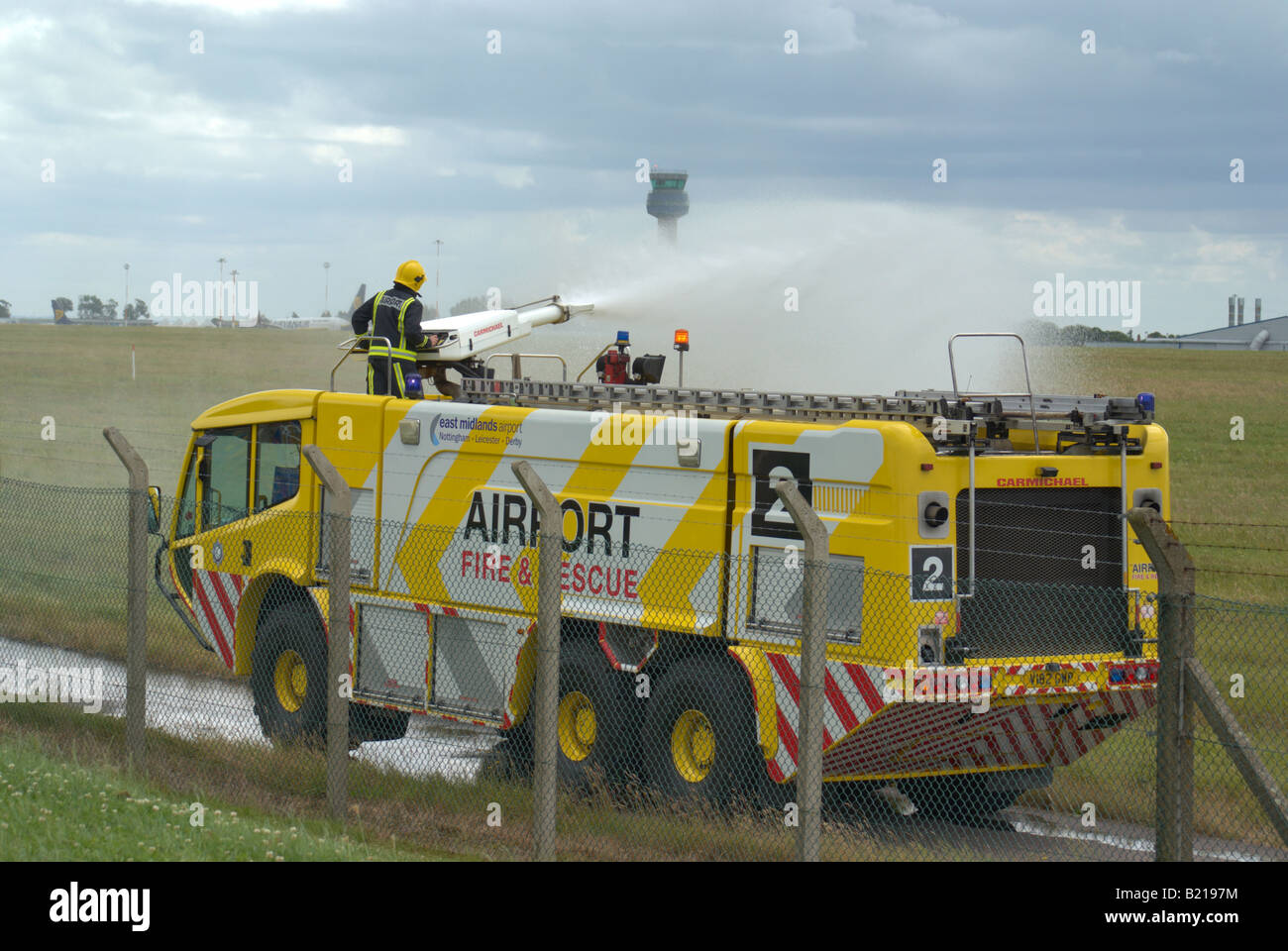 Airport Fire Truck demonstrating fire fighting capabilities at East ...