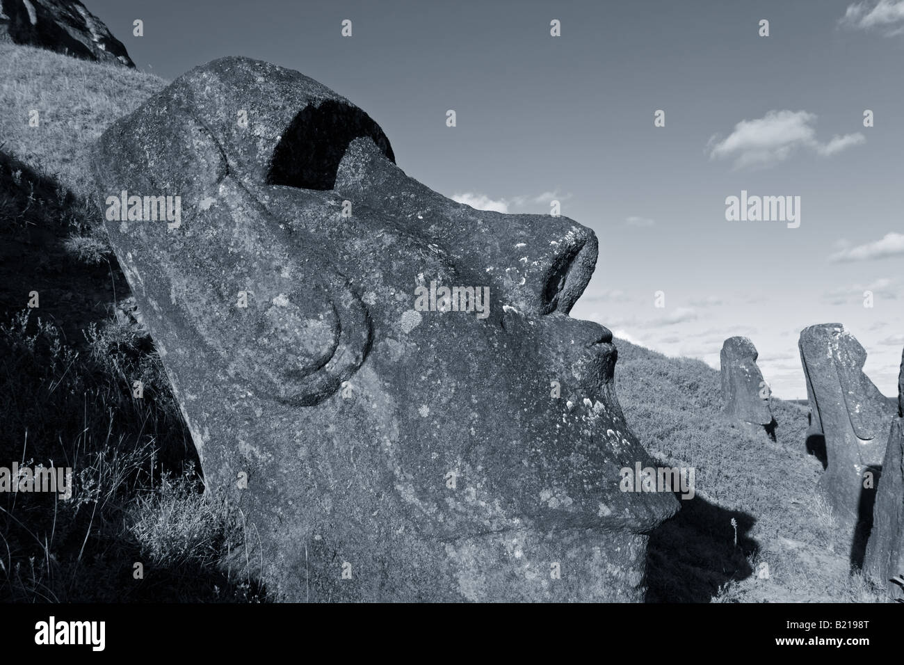 South America Chile Rapa Nui Easter Island giant monolithic stone Maoi ...