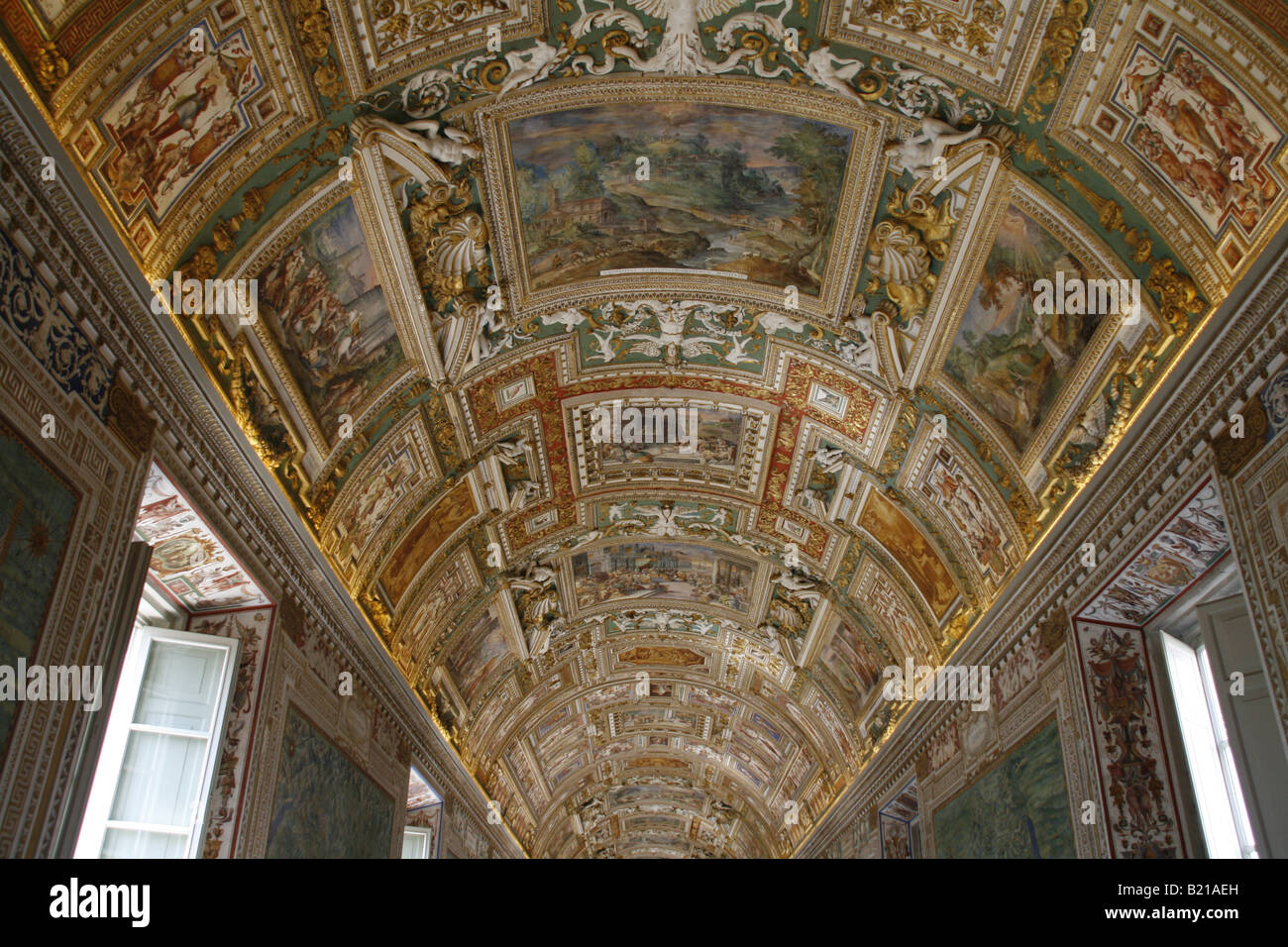 ceiling at gallery of maps, vatican museum, rome Stock Photo - Alamy