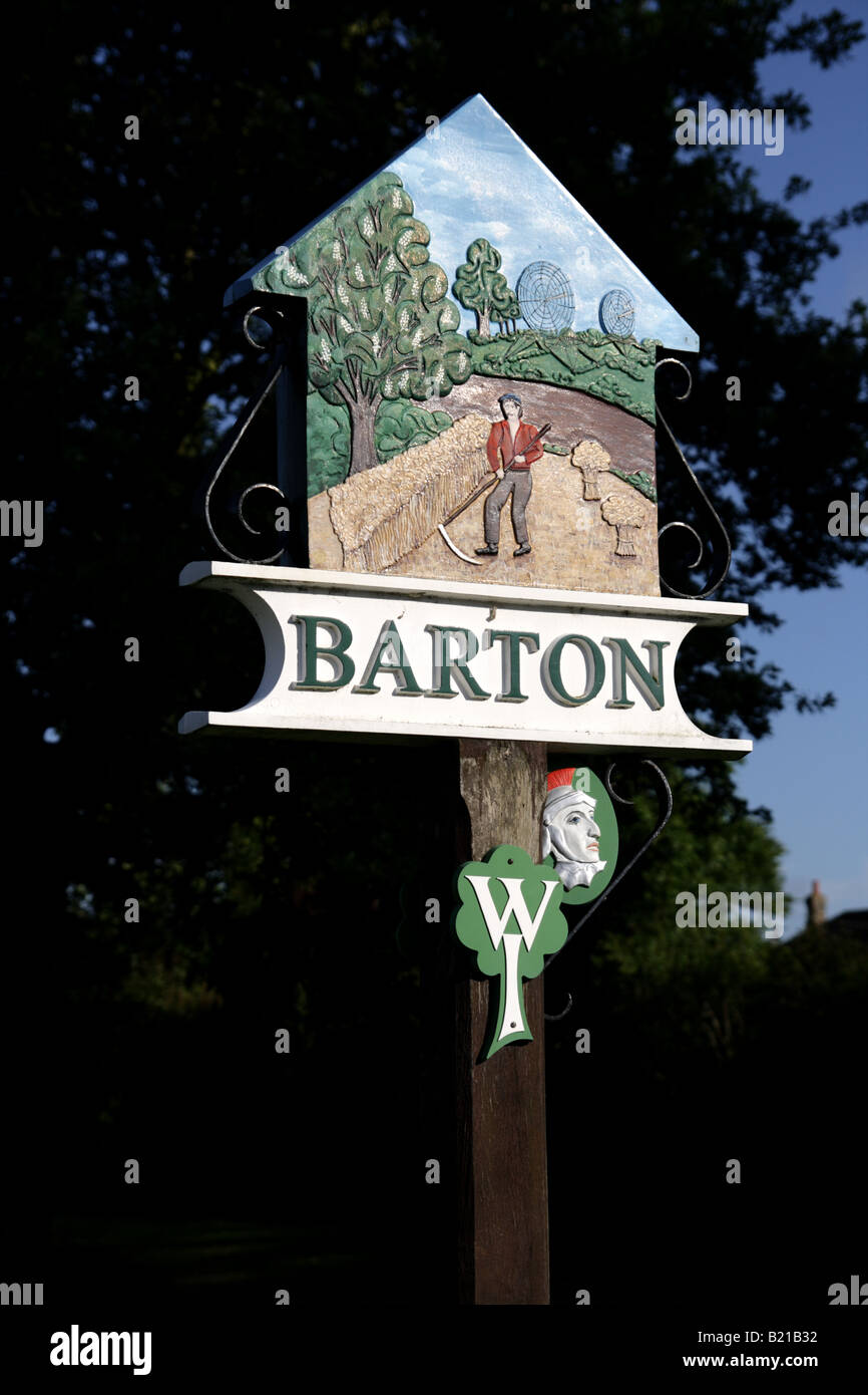Barton village sign, Cambridgeshire Stock Photo - Alamy