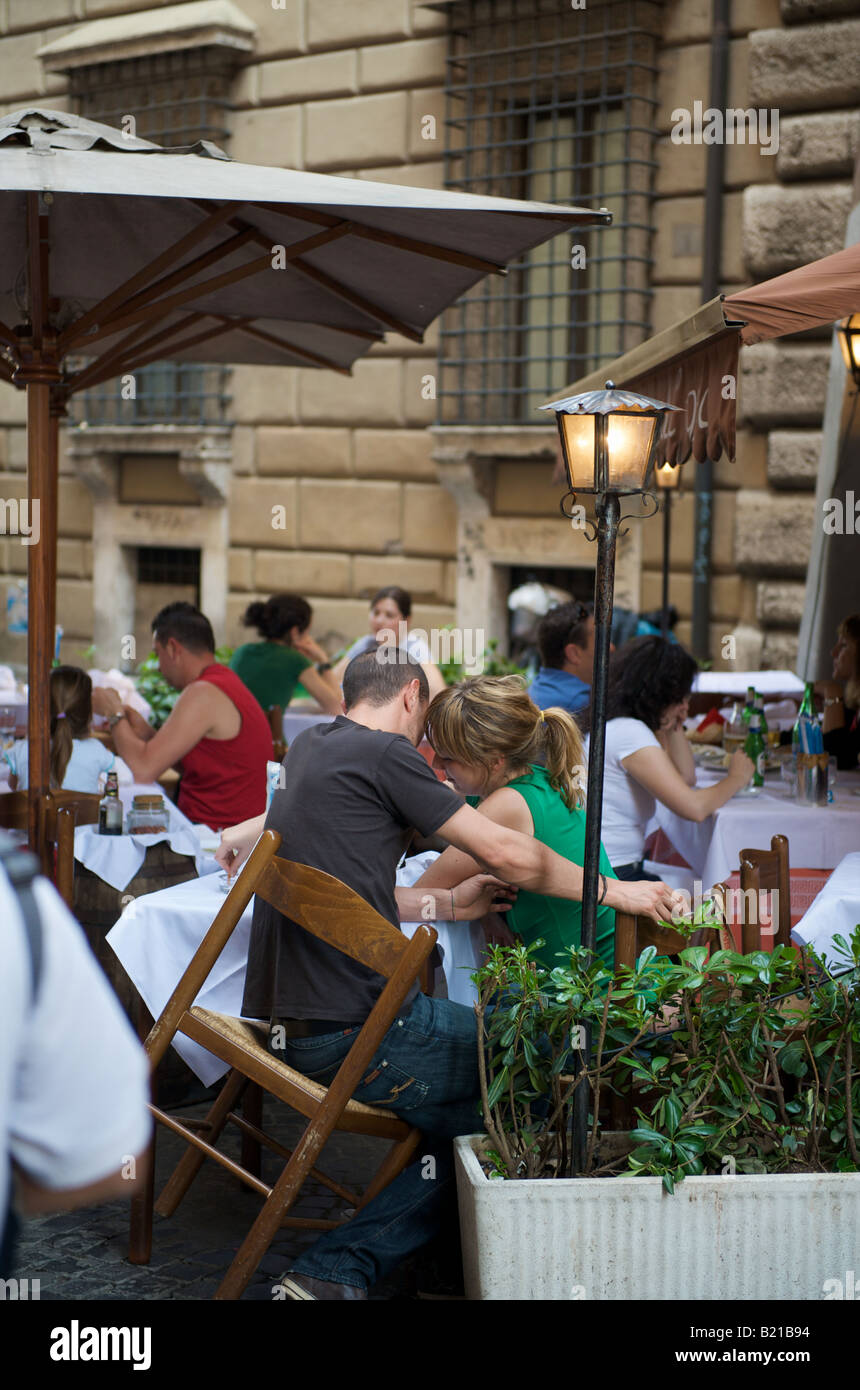 Couple at a Roman Cafe Stock Photo - Alamy