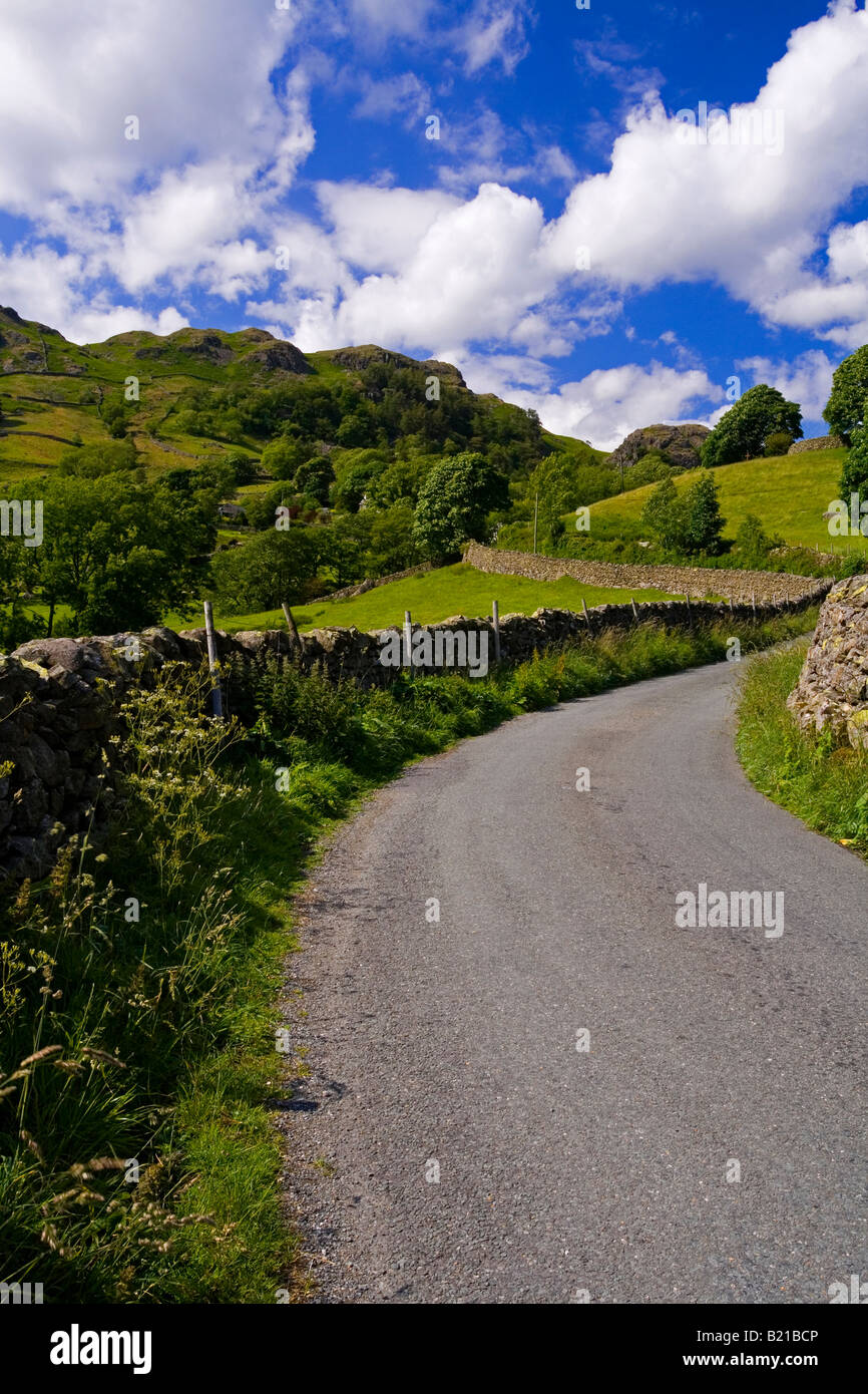 Country lane in Kentmere Lake District National Park England UK Stock ...