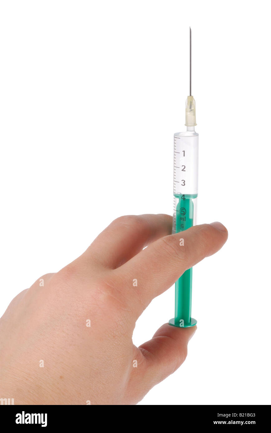 Hand and Syringe Stock Photo - Alamy