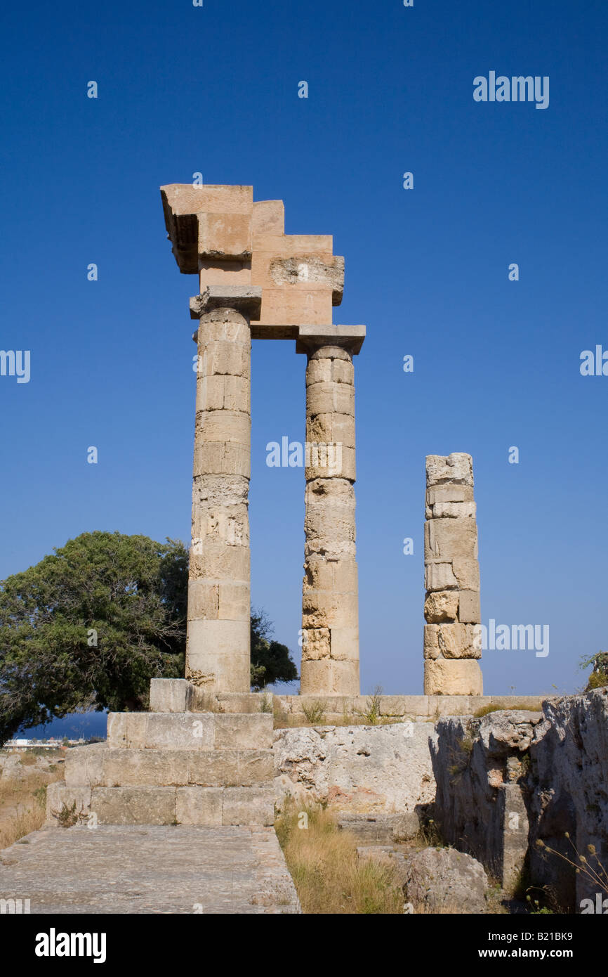 Apollo Temple at the Acropolis of Rhodes, Greece Stock Photo - Alamy