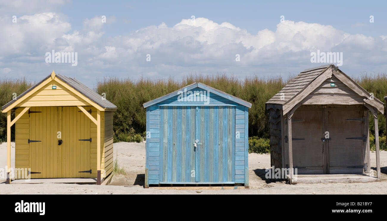 Colourful beach huts on south coast england Stock Photo - Alamy
