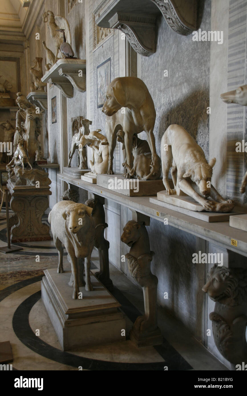 wild animals sculptures in vatican museum, rome Stock Photo - Alamy