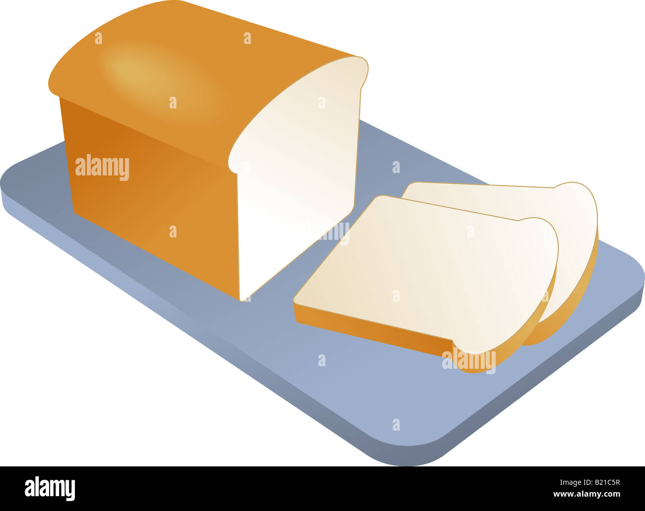Sliced baked bread isometric illustration Stock Photo - Alamy