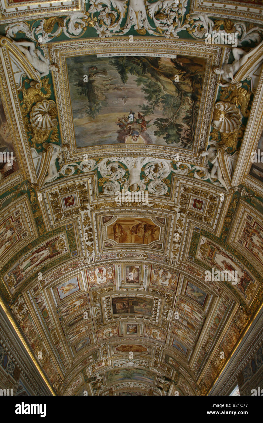 ceiling at gallery of maps, vatican museum, rome Stock Photo - Alamy