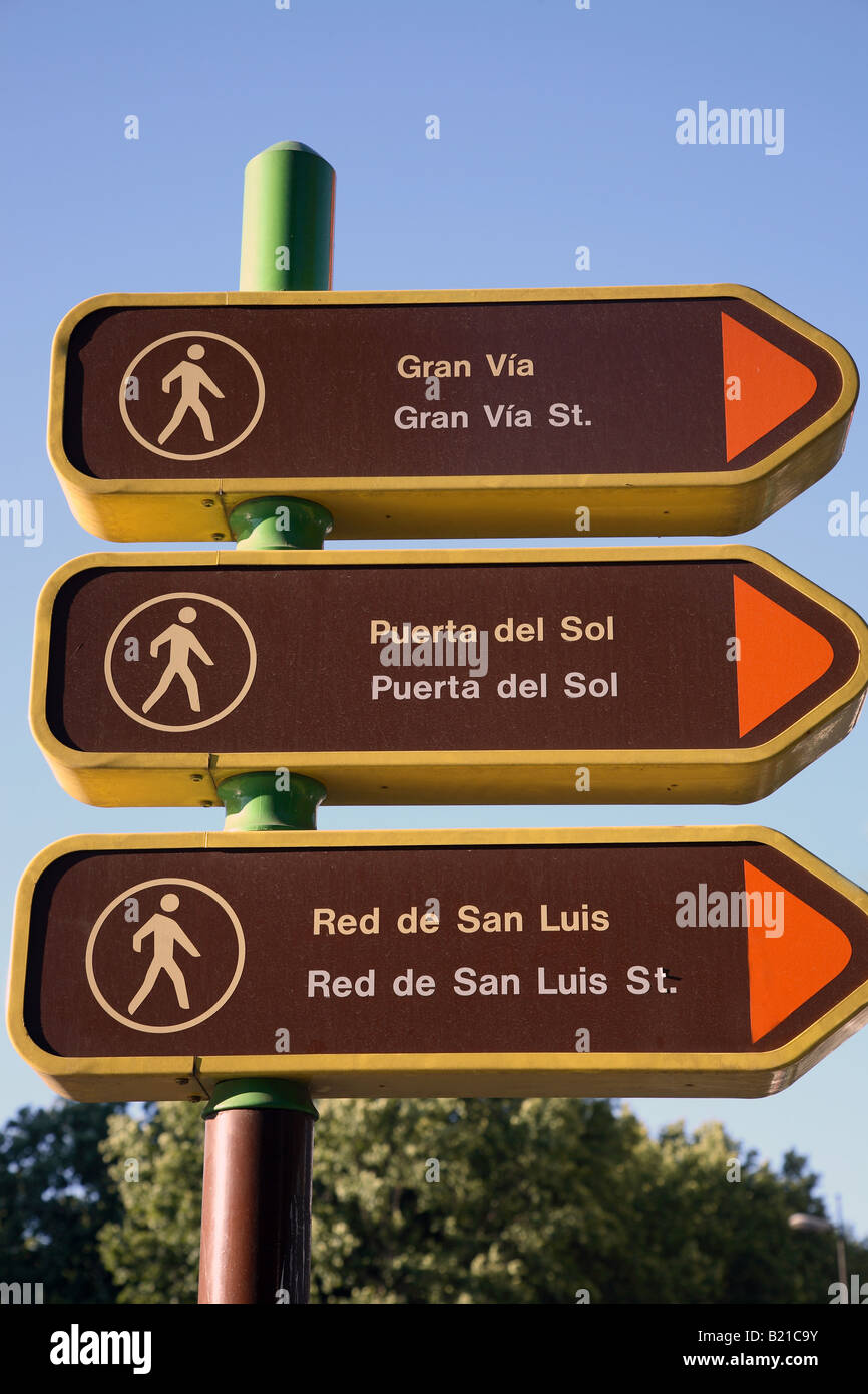 Tourist Signpost in Madrid, Spain Stock Photo - Alamy