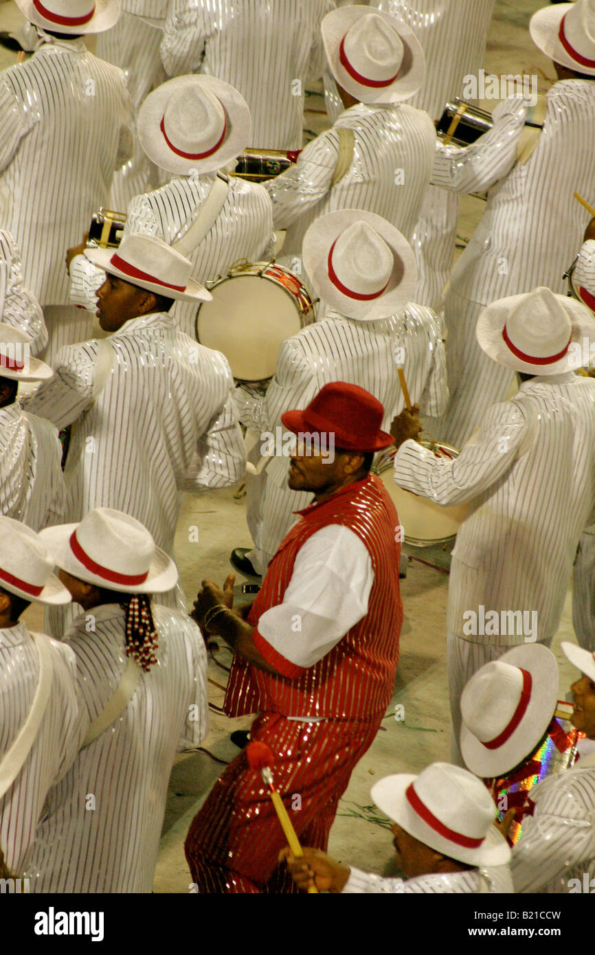 Conductor in the salgueiro Bateria, Rio Carnival 2008, Rio de Janeiro ...