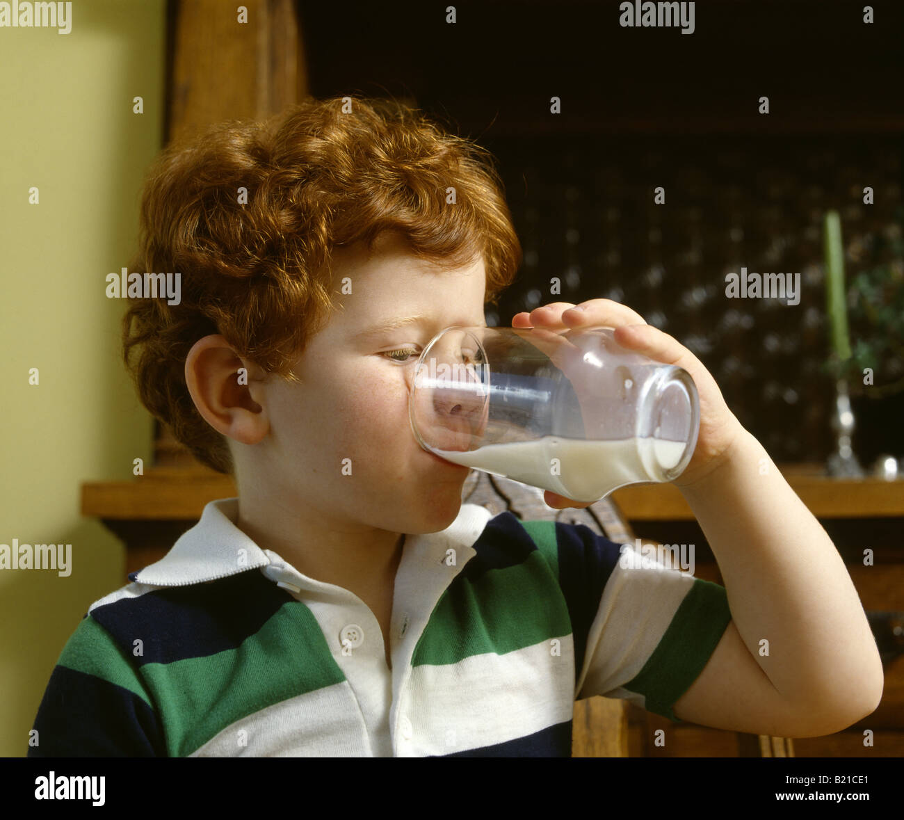 BOY DRINKING MILK Stock Photo - Alamy