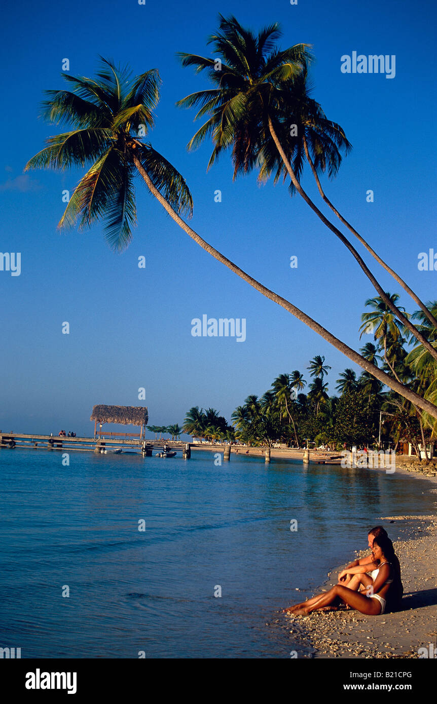 Couple on Pigeon Point Beach Tobago Stock Photo - Alamy