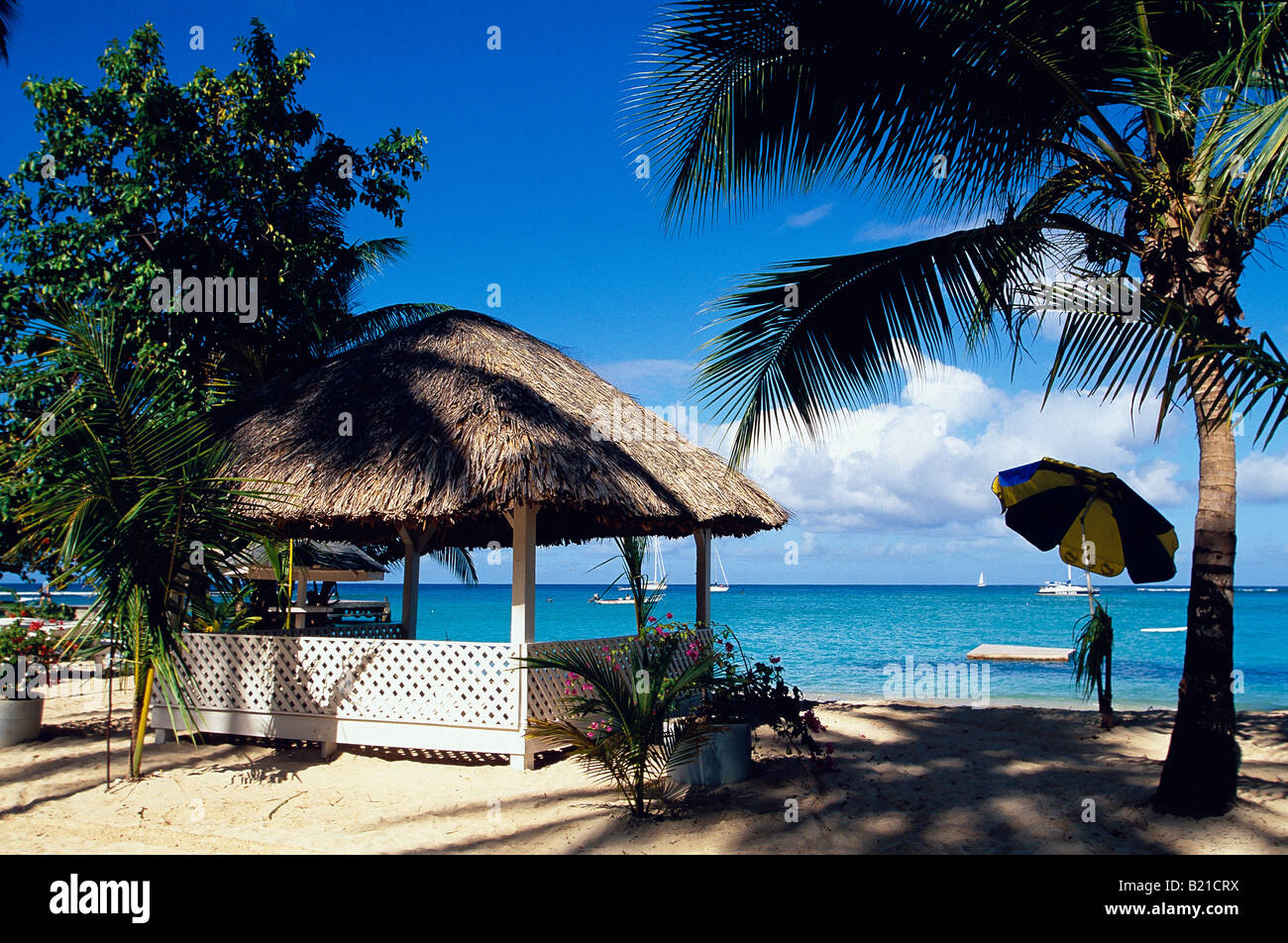 Hut on Pigeon Point Beach Tobago Stock Photo - Alamy